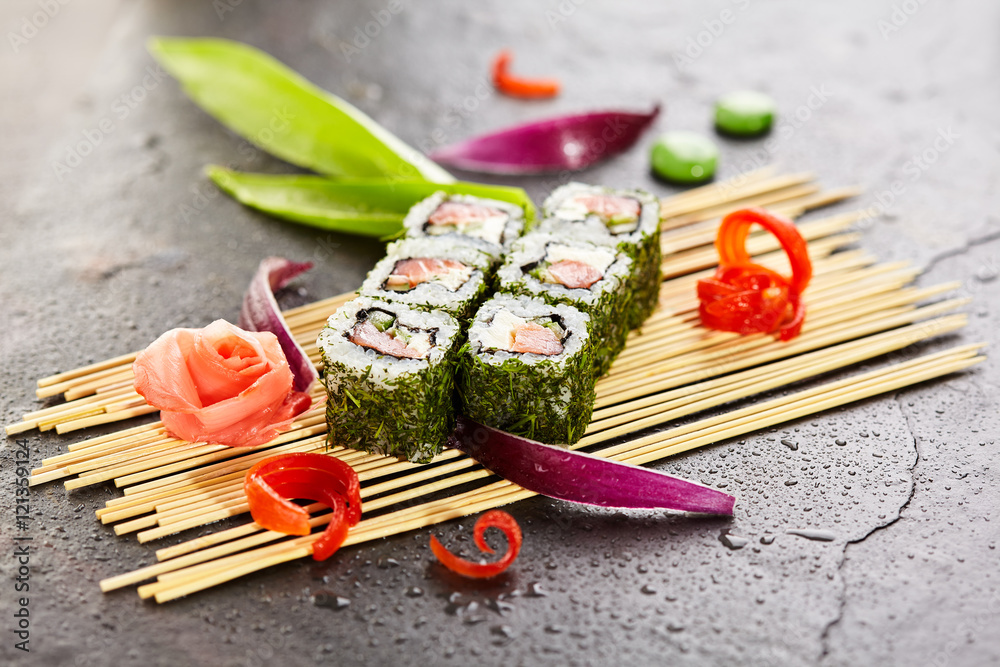 Green Maki Sushi Stock Photo | Adobe Stock