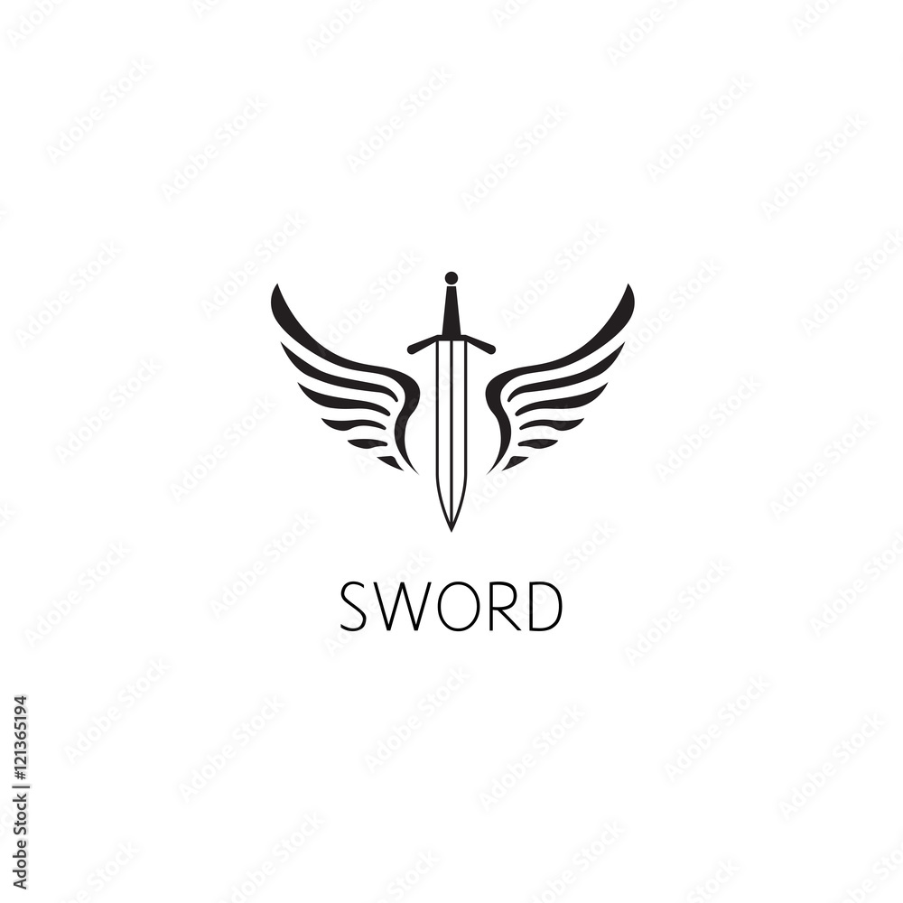 sword logo graphic design concept Stock Vector | Adobe Stock