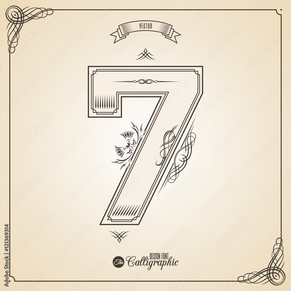 Calligraphic Fotn with Border, Frame Elements and Invitation Design ...