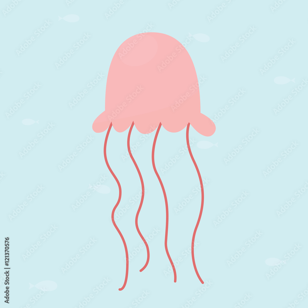 cartoon simple jellyfish Stock Vector | Adobe Stock