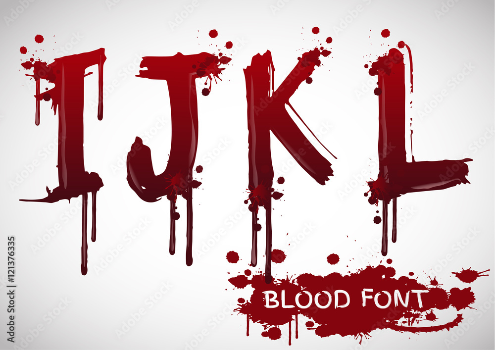Vector blood alphabet is isolated on a white background,red spla Stock ...