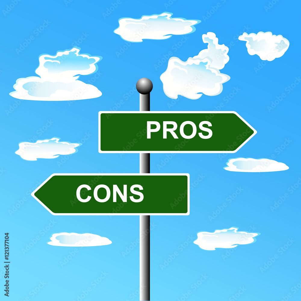 Pros, cons, street, signs, comparing, options, vector illustration ...