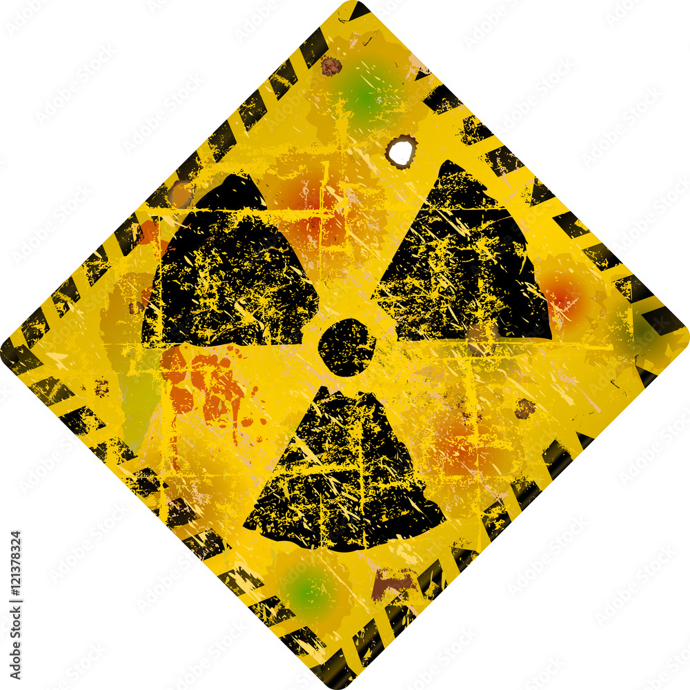 Radiation warning sign, vector illustration Stock Vector | Adobe Stock