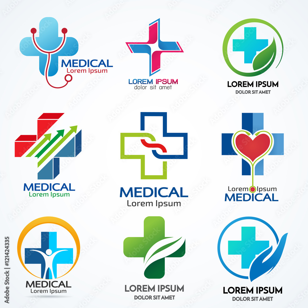 Vector set of medical logo collection template Stock Vector | Adobe Stock