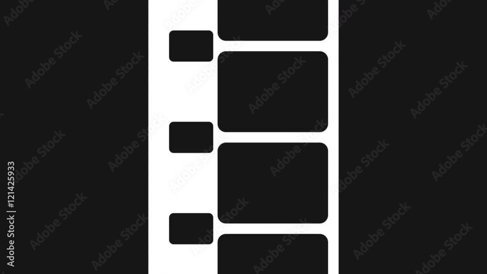 8mm Film Strip Moveing on white background. Seamless Loopable Video ...