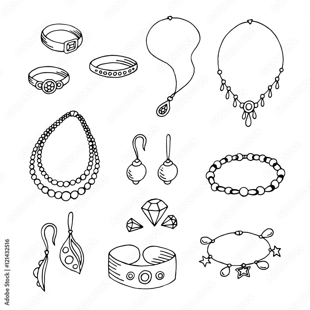 Jewel graphic art black white isolated sketch illustration vector Stock ...