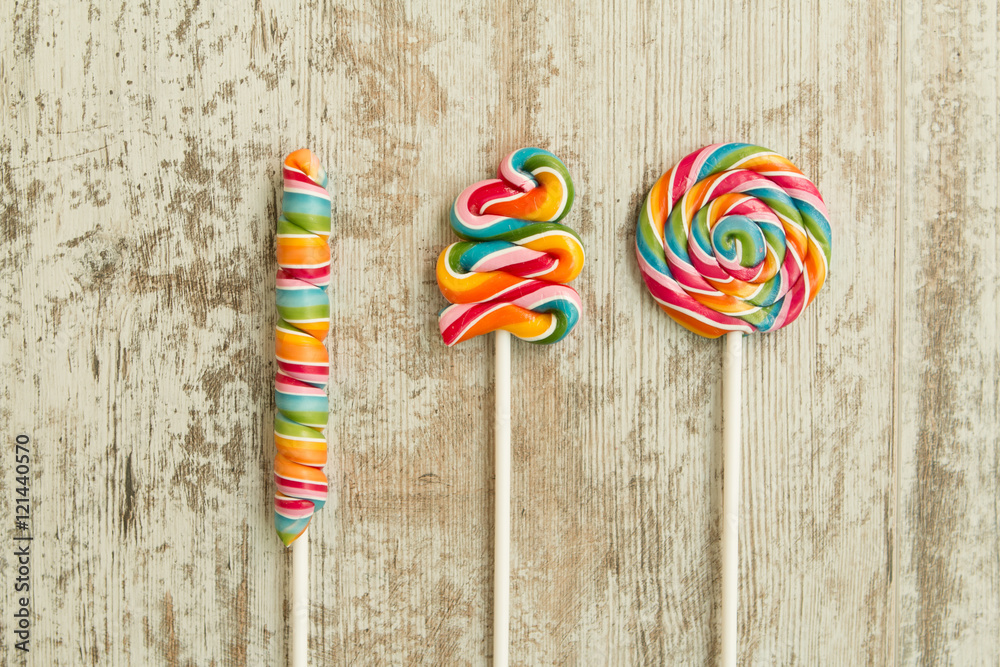 Colorful lollipops of different shapes Stock Photo | Adobe Stock