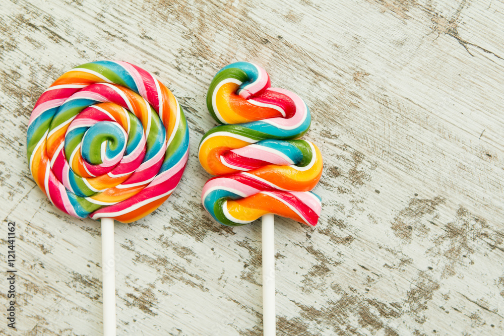 Colorful lollipops of different shapes Stock Photo | Adobe Stock