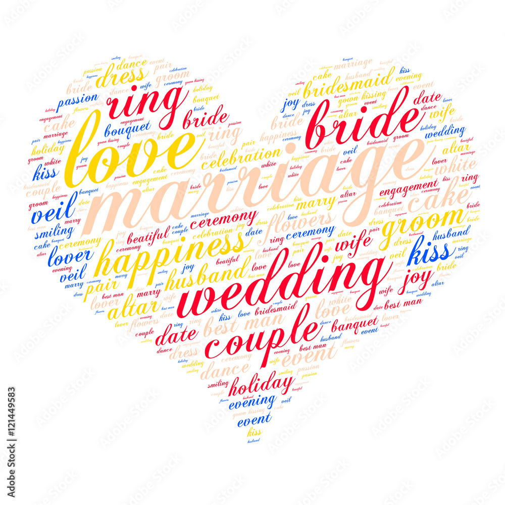 Marriage word cloud. Vector illustration. Stock Vector | Adobe Stock
