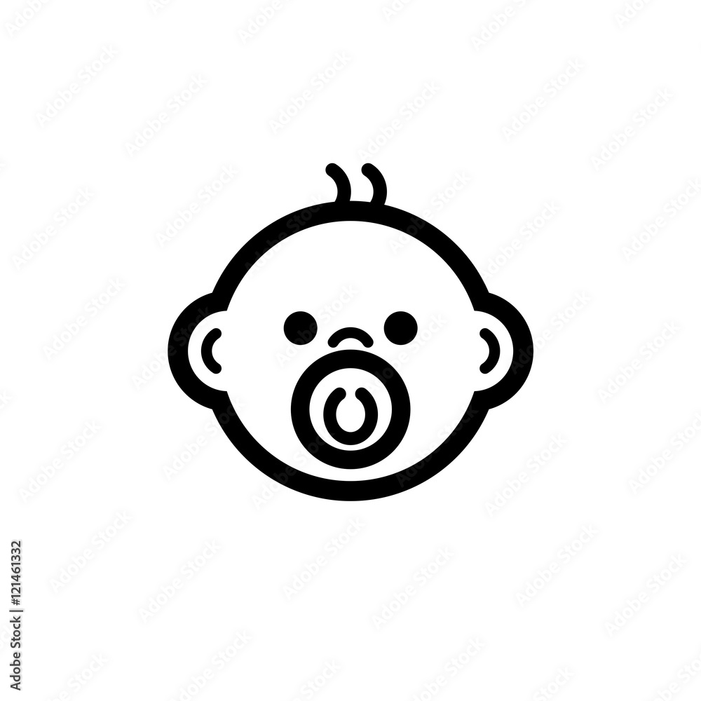 Vector baby icon. For business /pictogram / age / 0-3 . Abstract symbol ...