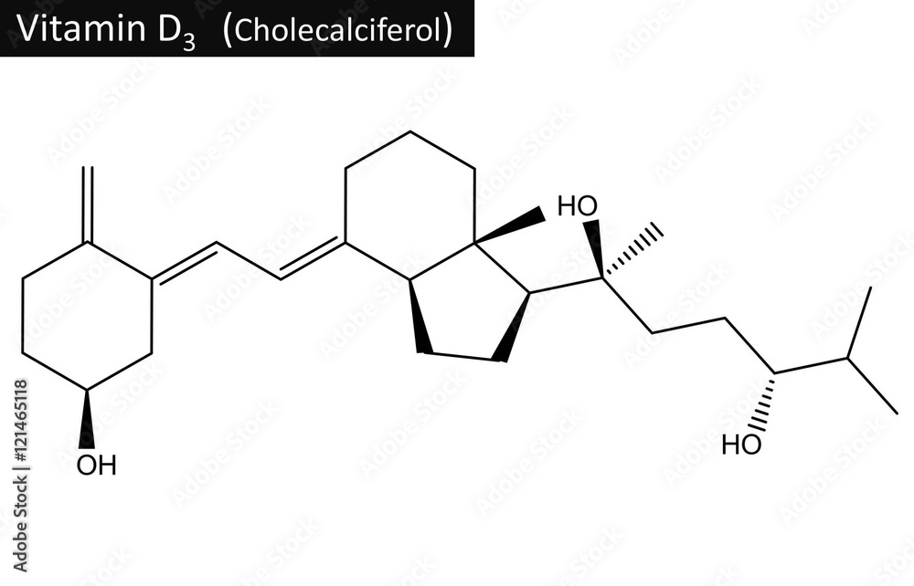 Molecular structure of cholecalciferol (vitamin D3) Stock Illustration ...