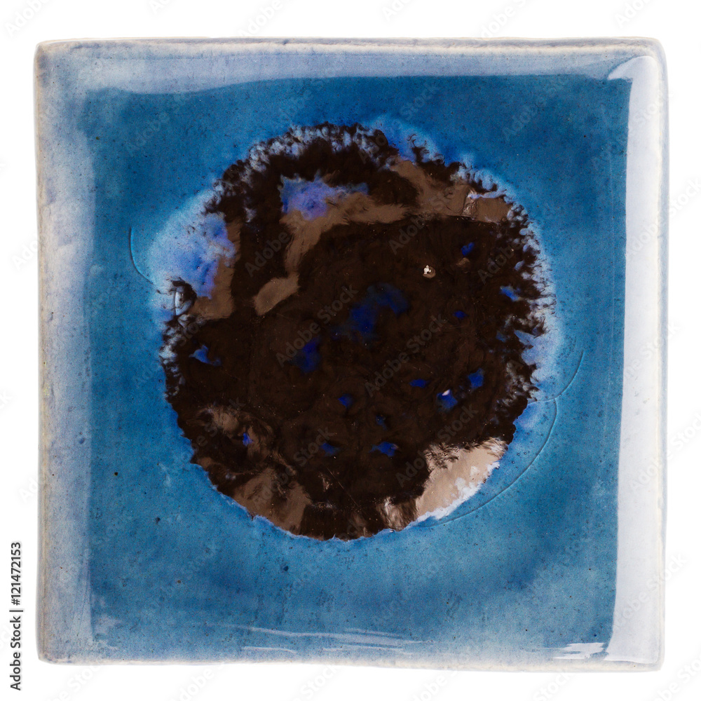 Handmade glazed ceramic tile Stock Photo | Adobe Stock