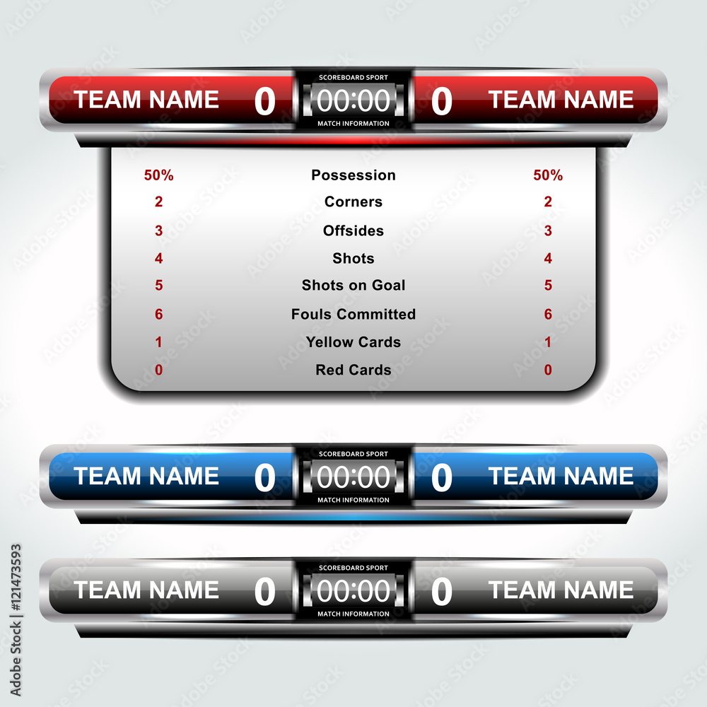 scoreboard icons sports for football and soccer, vector illustration ...