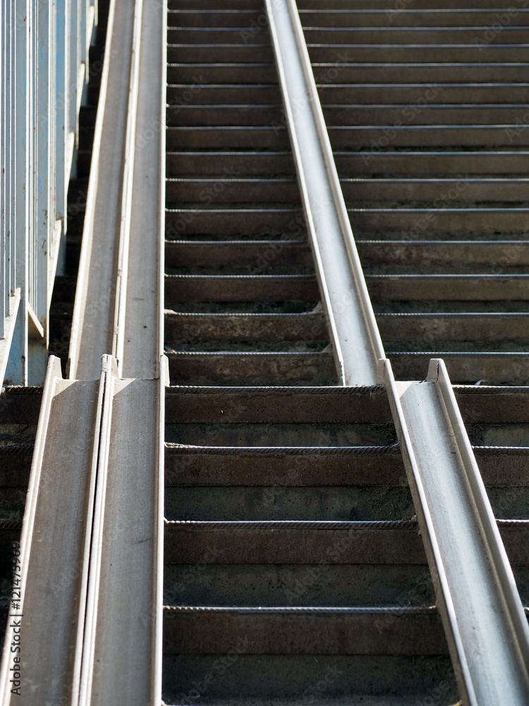 metal ramp for wheelchair entry and steps Stock Photo | Adobe Stock