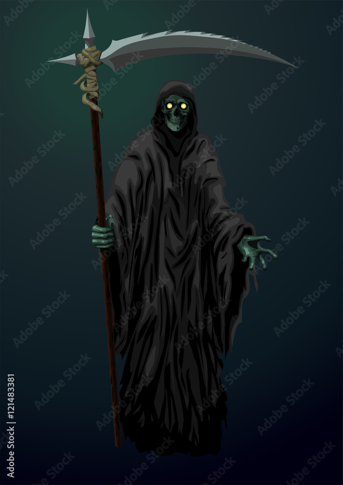 Death skeleton grim Reaper scytheman with scythe, suitable for H Stock ...