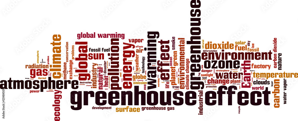 Greenhouse effect word cloud concept. Vector illustration Stock Vector ...