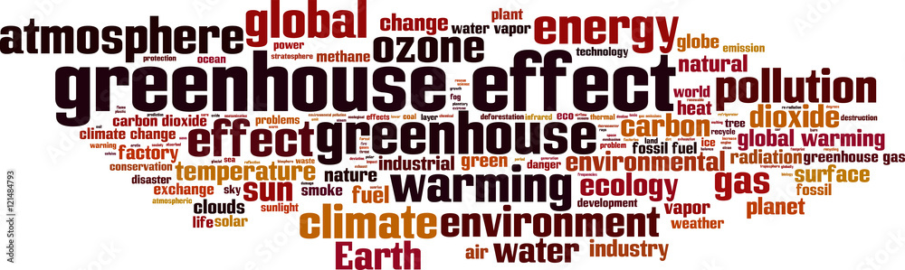 Greenhouse effect word cloud concept. Vector illustration Stock Vector ...
