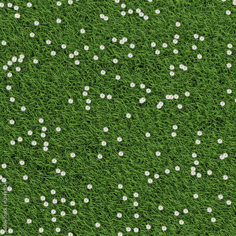 Grass and flowers texture. Top view background. Stock Illustration ...