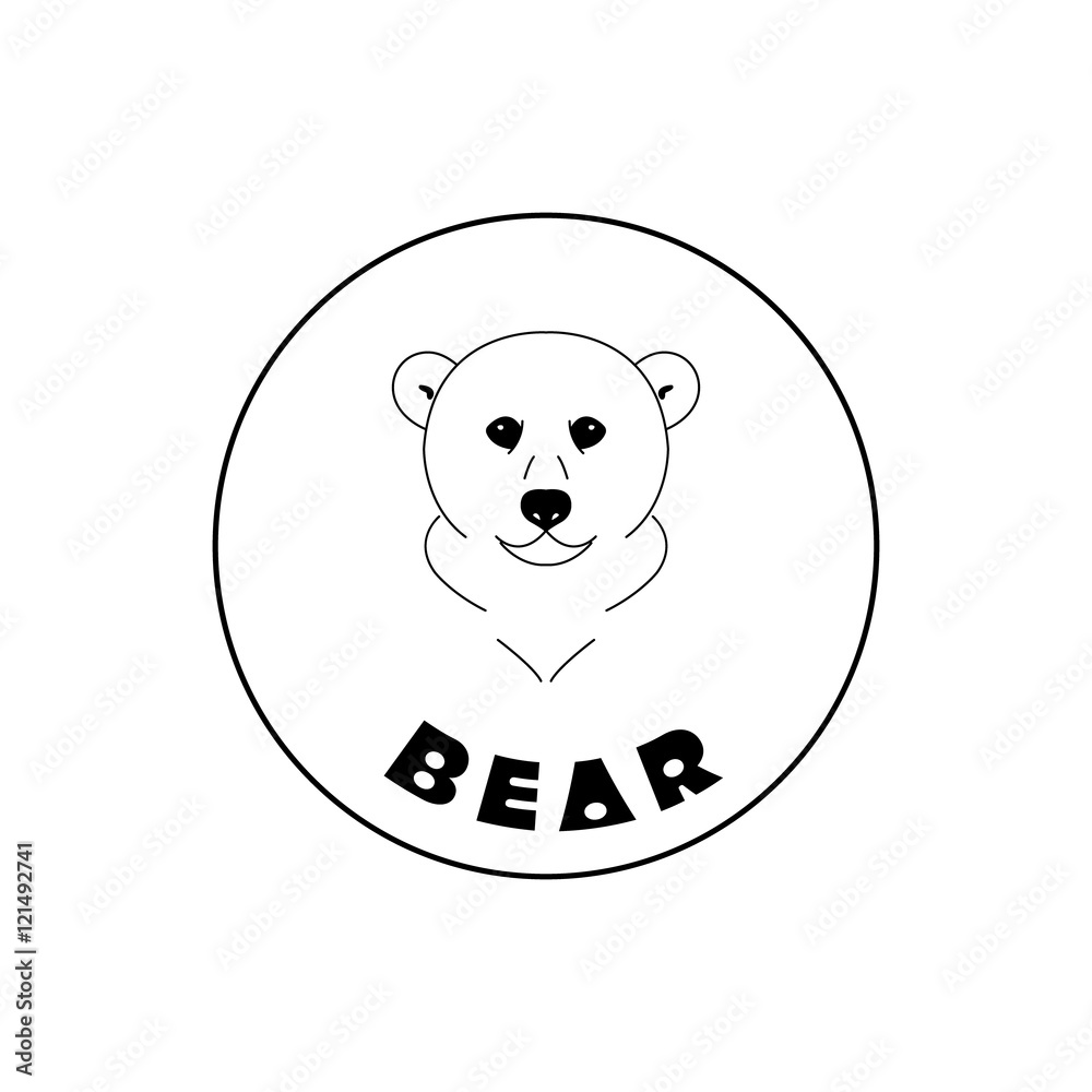 Simple bear face mascot emblem symbols. Can be used for T-shirts print ...