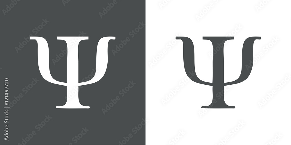 Icono plano simbolo Psi gris Stock Vector | Adobe Stock