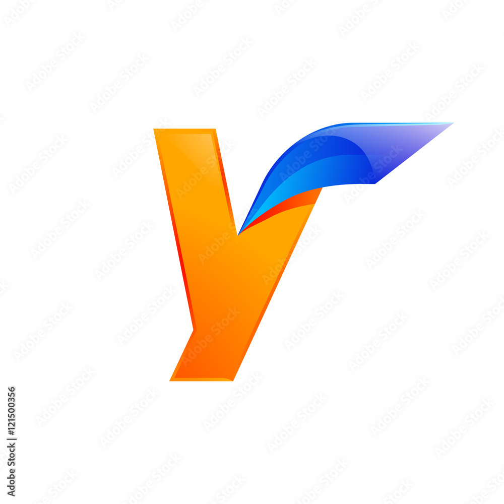 Y letter blue and Orange logo design Fast speed design template ...