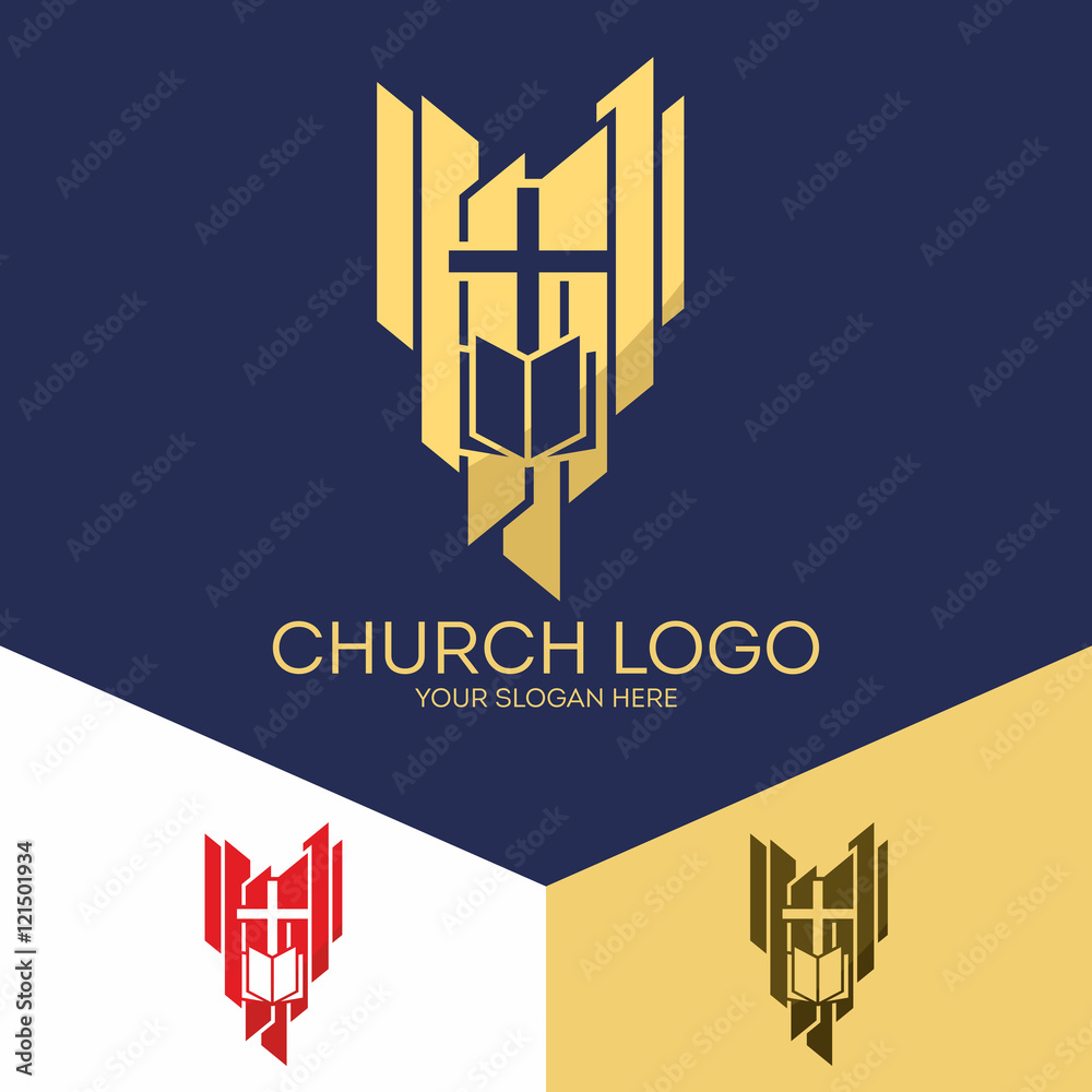 Church logo. Christian symbols. The cross of Jesus Christ, the Holy ...