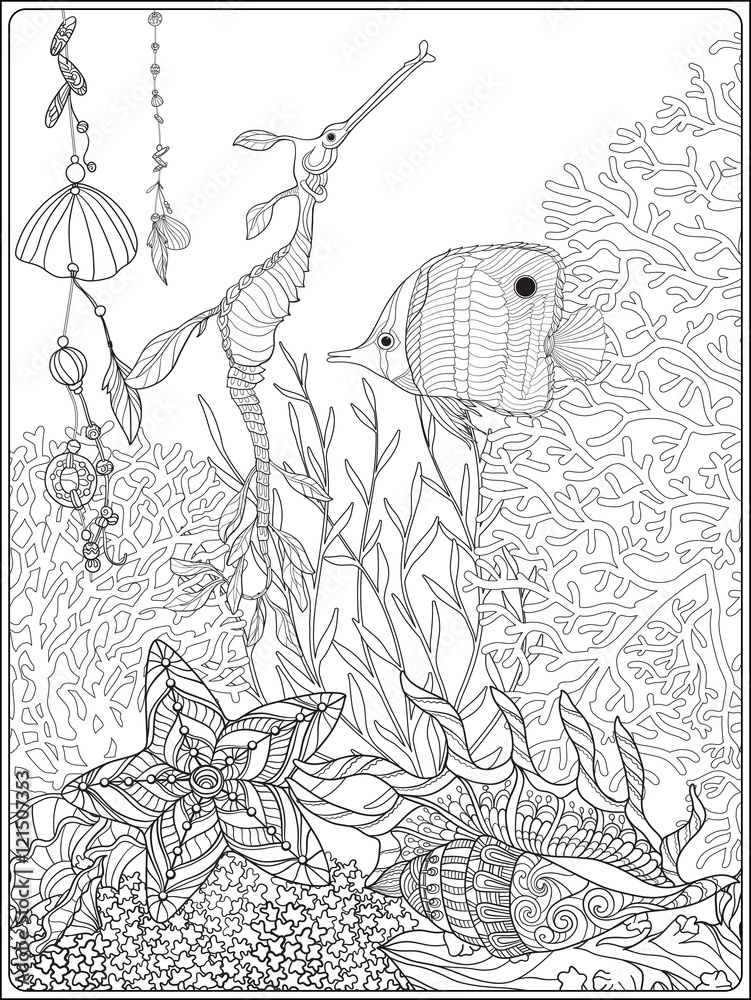 Detailed Coloring Pages Coral Reef