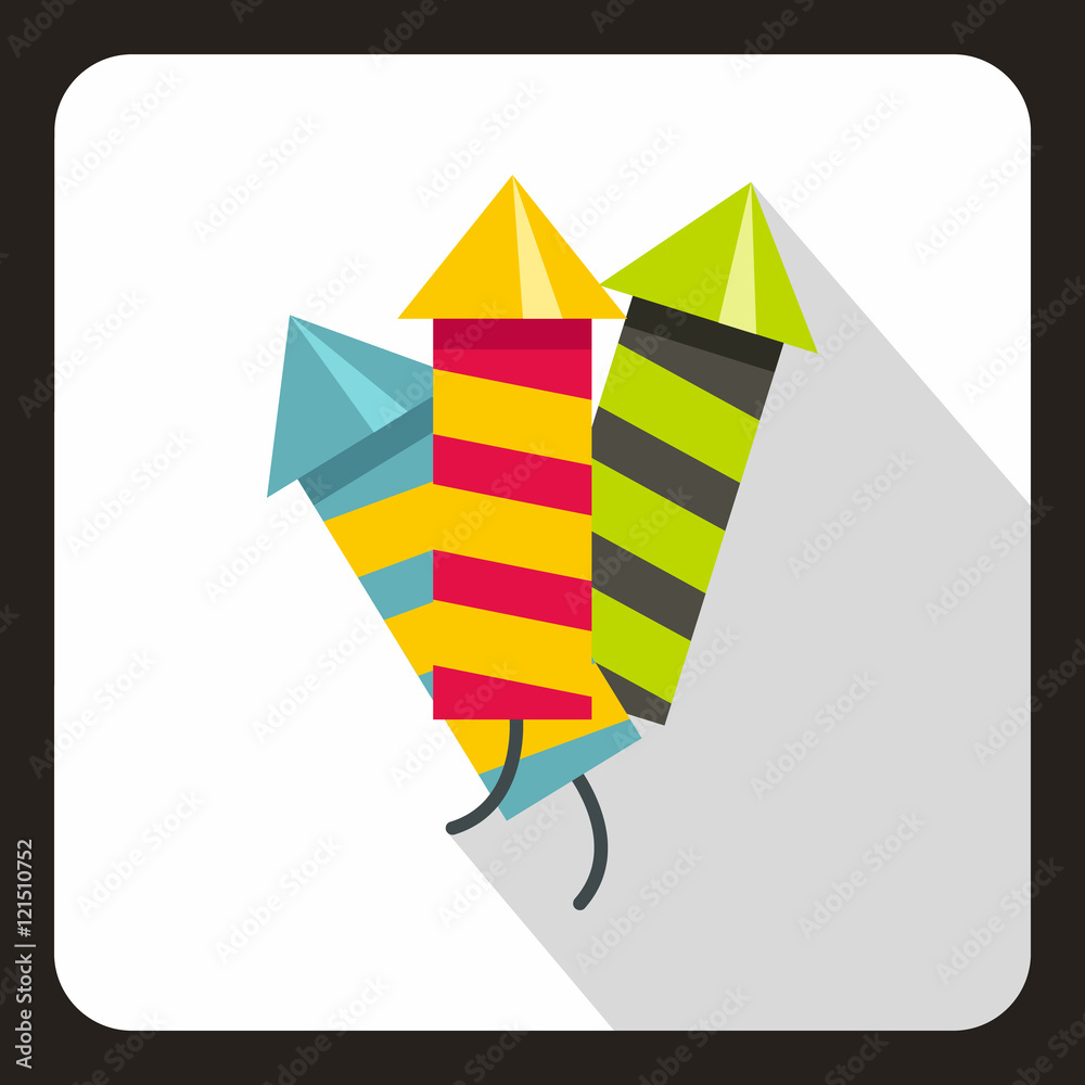 Party poppers icon in flat style on a white background vector ...