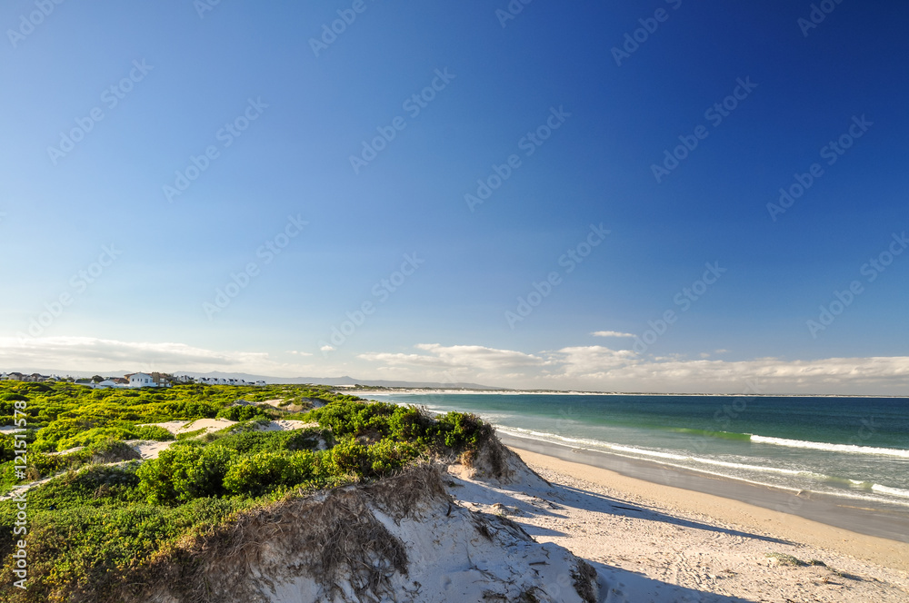 Evening shot of Struisbaai Beach in the Overberg region of South Africa ...