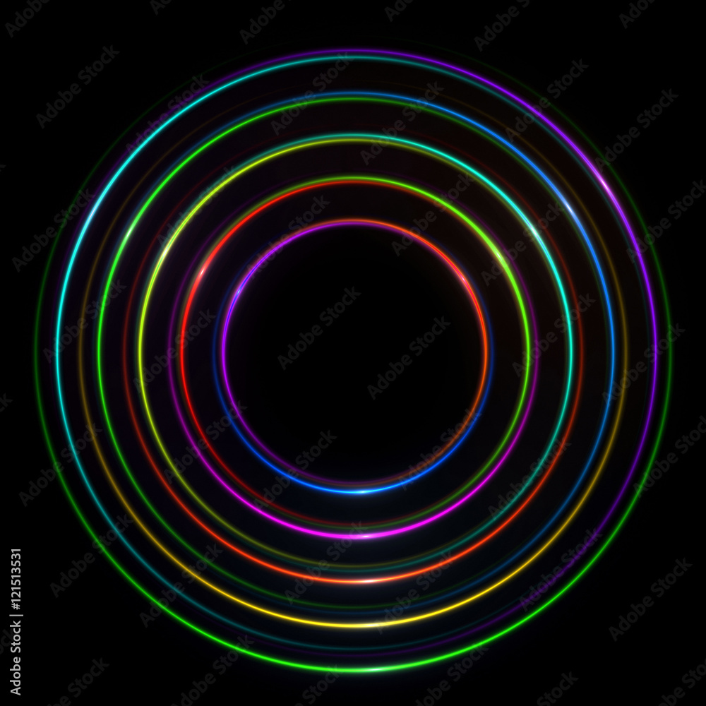 Abstract ring background with luminous swirling backdrop. Glowing ...