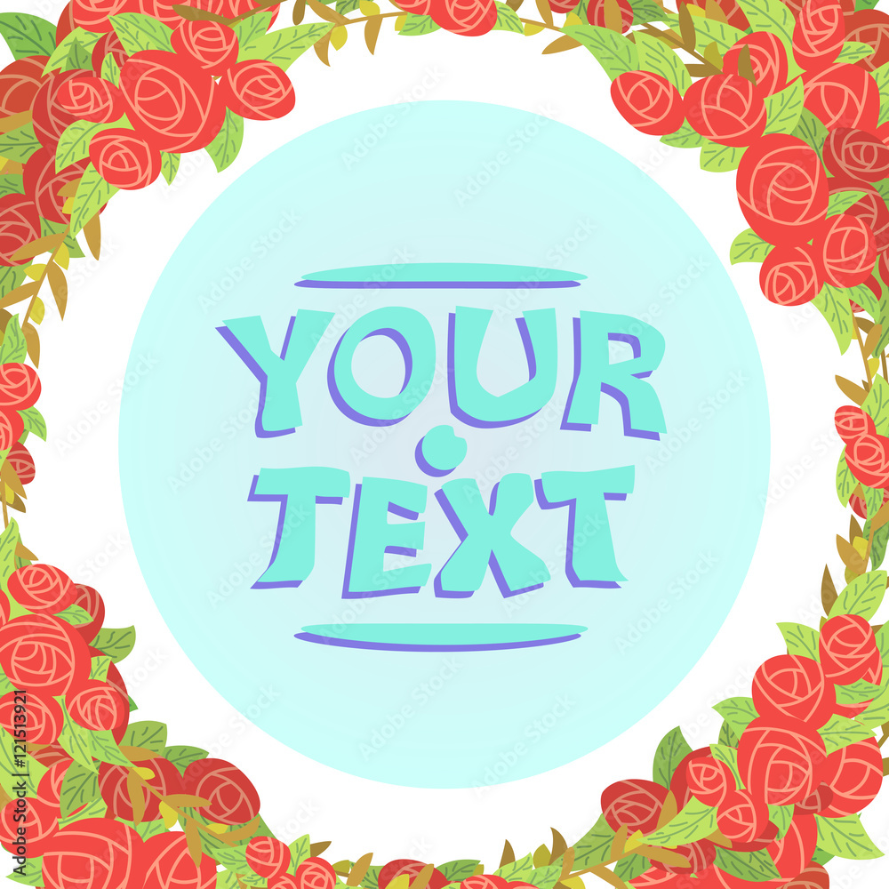 roses frame cartoon Stock Vector | Adobe Stock