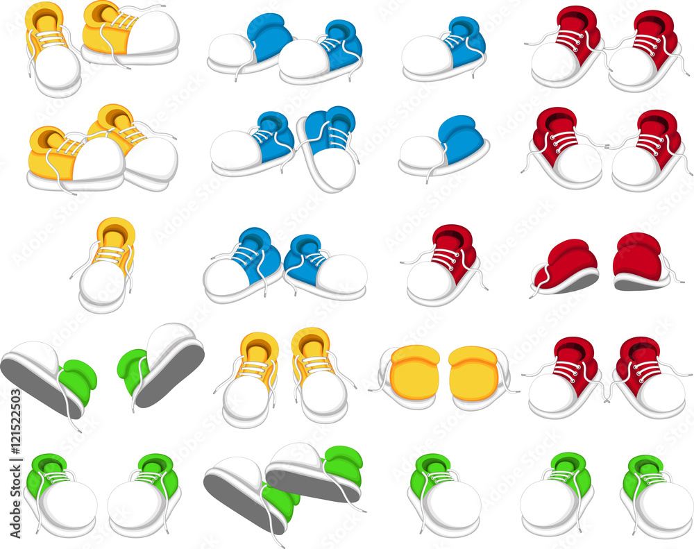 collection of shoes cartoon Stock Vector | Adobe Stock