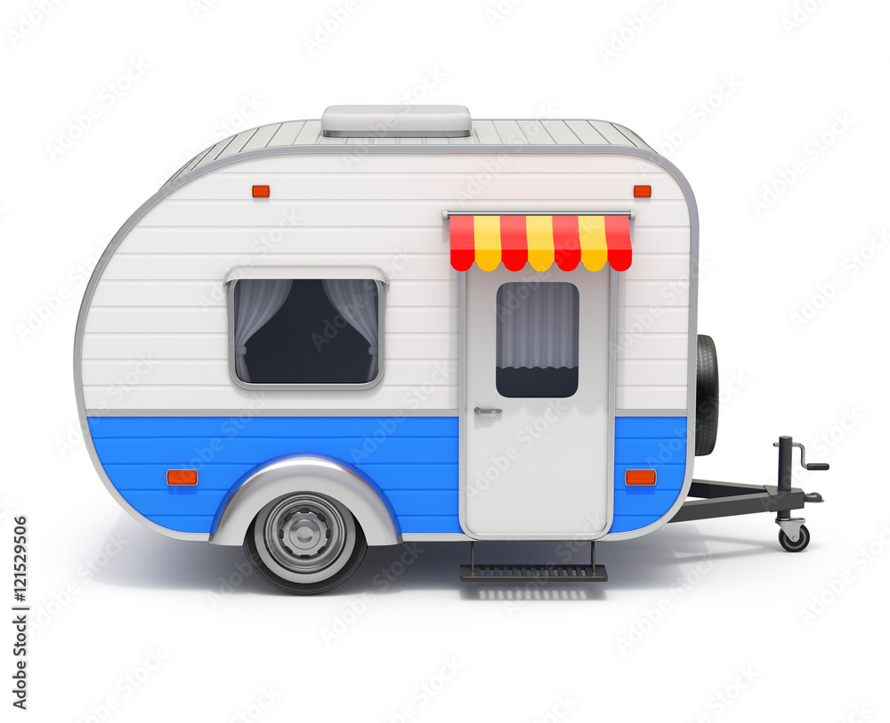 RV camper trailer on white background Stock Illustration | Adobe Stock