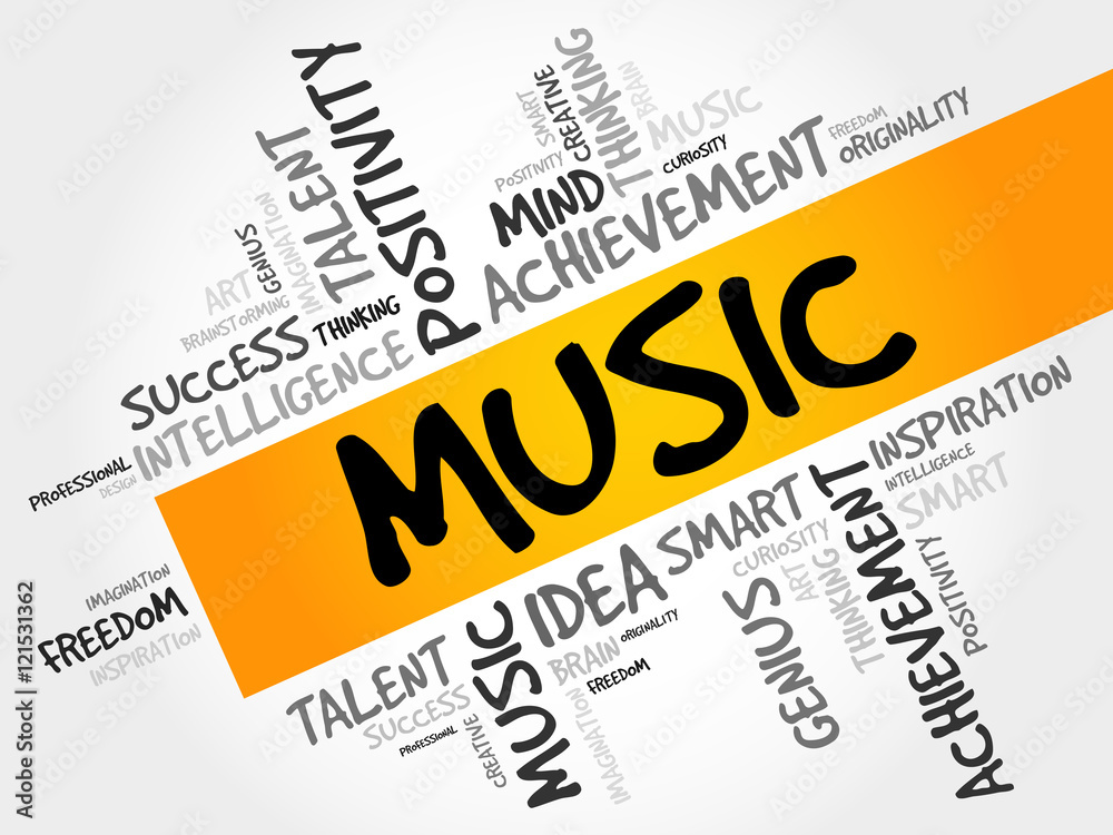 MUSIC word cloud, concept presentation background Stock Vector | Adobe ...