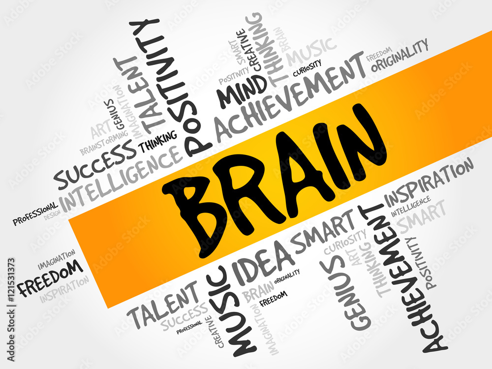BRAIN word cloud, business concept presentation background Stock Vector ...