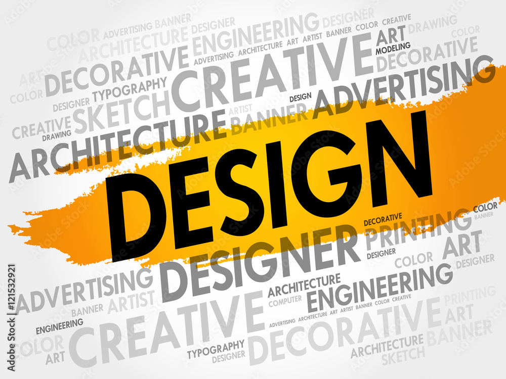 DESIGN word cloud, creative business concept background Stock Vector ...