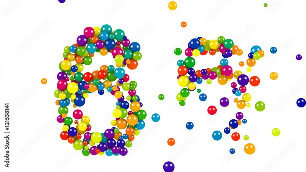 Colorful balls in red, blue, yellow, orange and green forming the ...