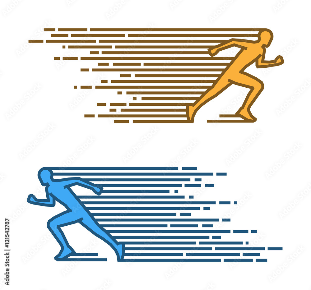Vector linear running icons. Stock Vector | Adobe Stock