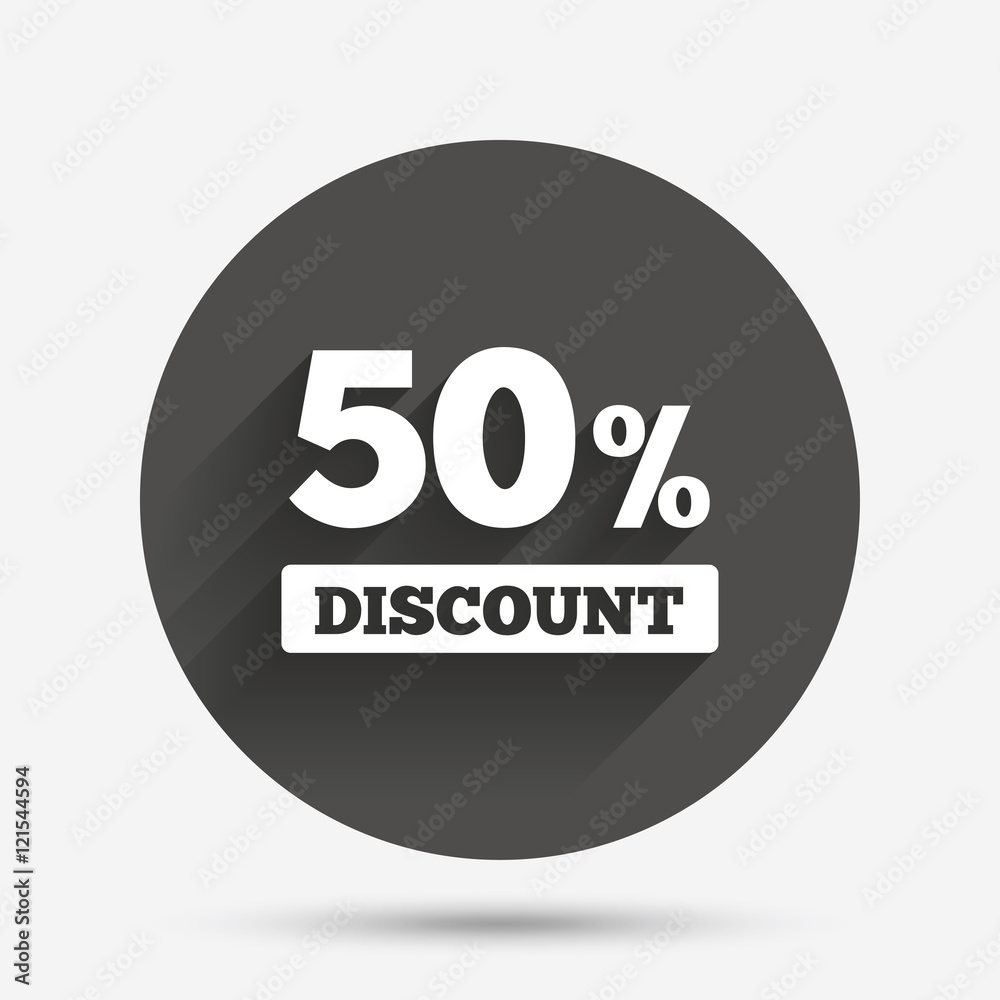 50 percent discount sign icon. Sale symbol. Stock Vector | Adobe Stock
