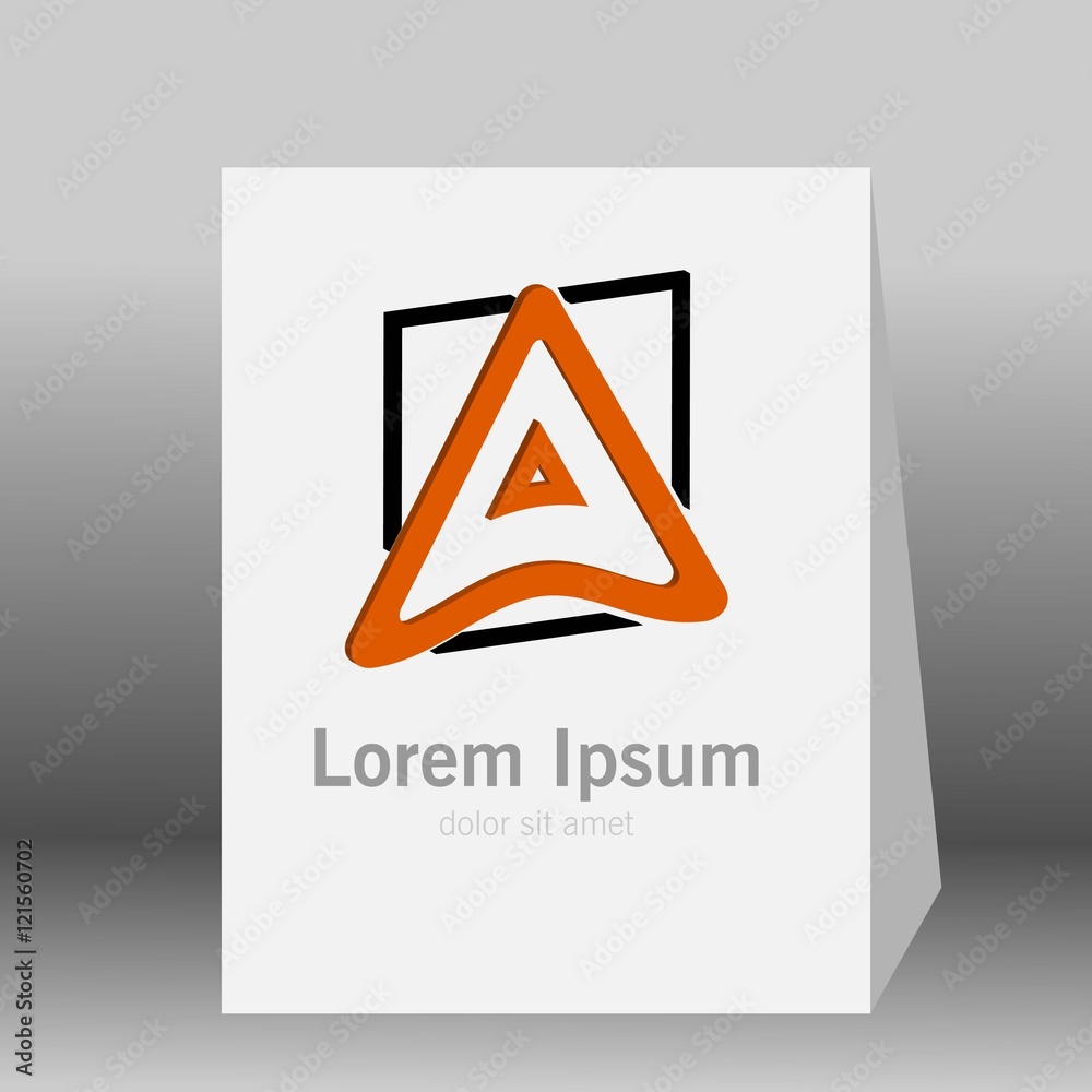 square letter A 3d logo Stock Vector | Adobe Stock