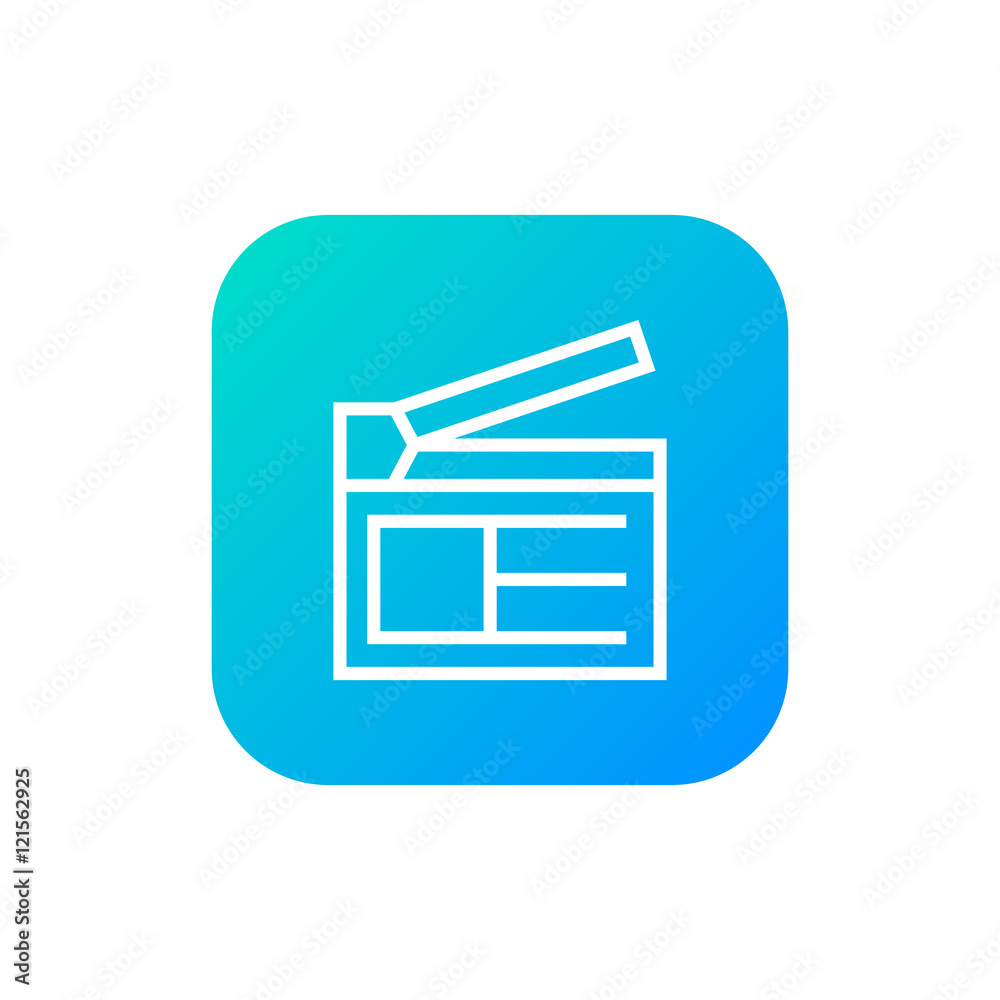 Clapperboard icon vector, clip art. Also useful as logo, square app ...