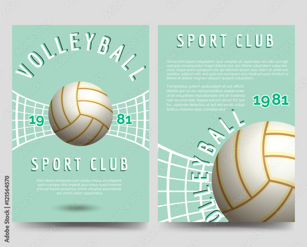 Volleyball brochure flyer template. Sport club flyers vector Stock ... Volleyball brochure flyer template. Sport club flyers vector Stock ...