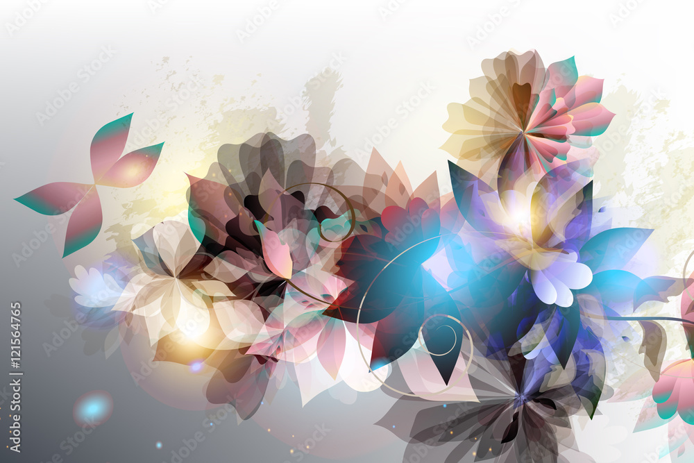 Futuristic floral shiny background in futuristic style Stock Vector ...