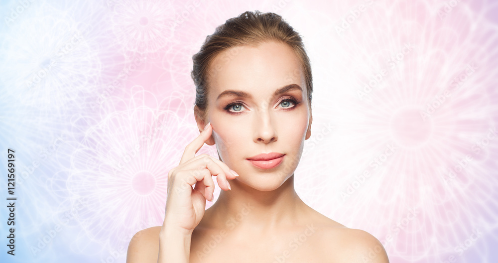 beautiful young woman showing her cheekbone Stock Photo | Adobe Stock