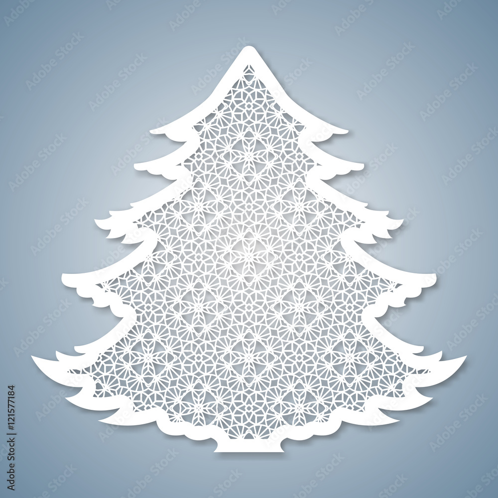 Christmas tree with geometric pattern. Laser Cutting template Stock ...
