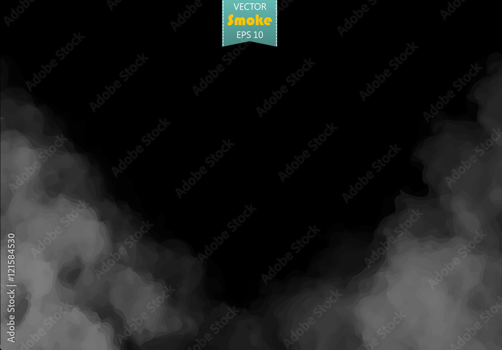 Fog or smoke isolated transparent special effect. White vector ...