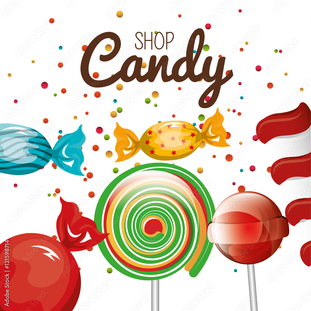 candy shop and lollipop spiral graphic vector illustration eps 10 Stock ...