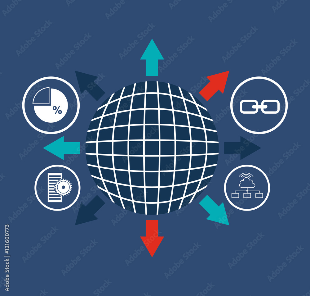 big data center flat icons vector illustration design Stock Vector ...