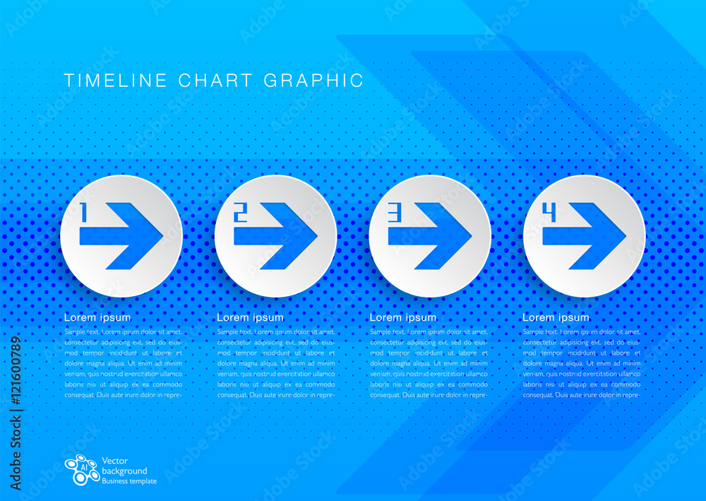 Timeline Chart Graphic, 4-Step #Vector Background Stock Vector | Adobe ...