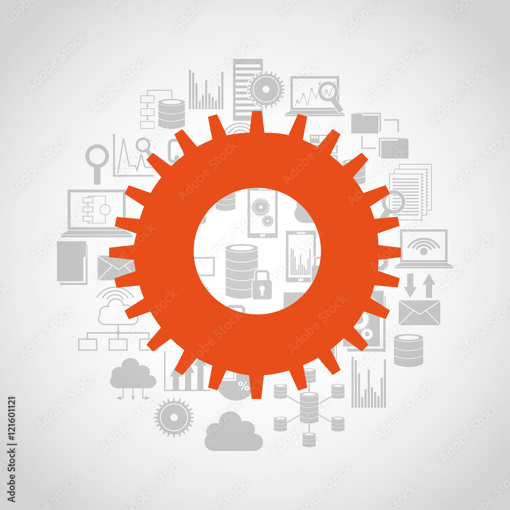 big data center flat icons vector illustration design Stock Vector ...